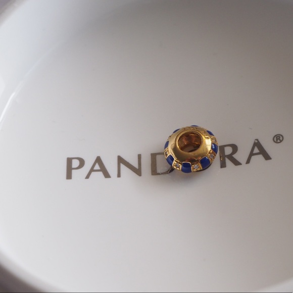 Pandora | Jewelry | Pandora Blue Stripes Spacer Charm76829cz | Poshmark